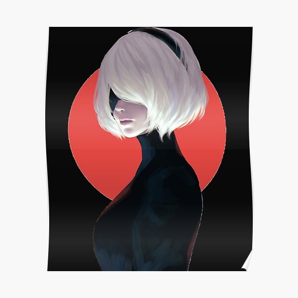 "Nier automata 2B Sticker" Poster for Sale by Lemed36tea | Redbubble