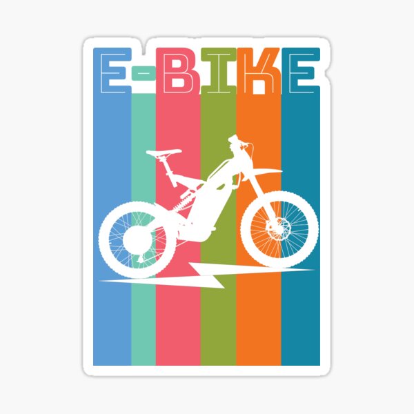 "Funny Mountain E-Bike Rider Electric Power Bikes" Sticker for Sale by ...