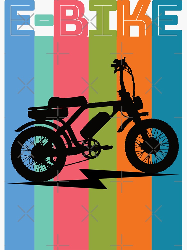 "Funny Mountain E-Bike Rider Electric Power Bikes" Sticker for Sale by ...