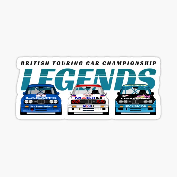 "E30 BTCC LEGENDS" Sticker for Sale by shketdesign | Redbubble