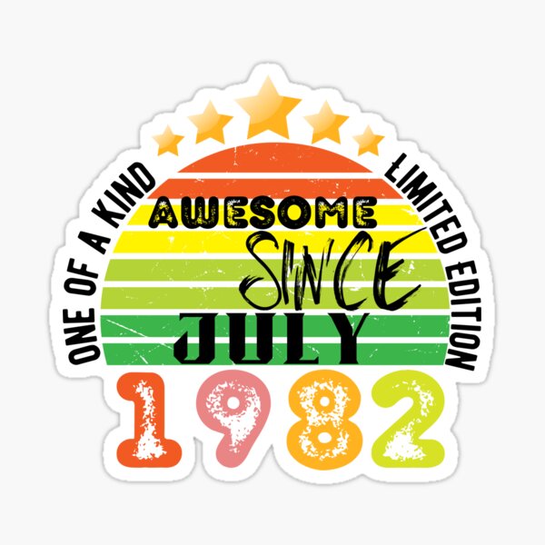 "Vintage Made In 1982 40 Year Old Gifts Retro 40th Birthday" Sticker ...
