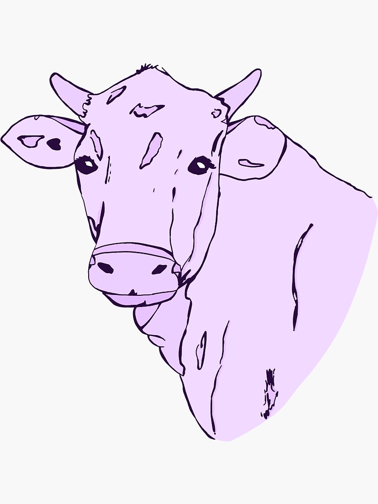 "Lovley Lavender Cow" Sticker for Sale by Sn4ilB | Redbubble