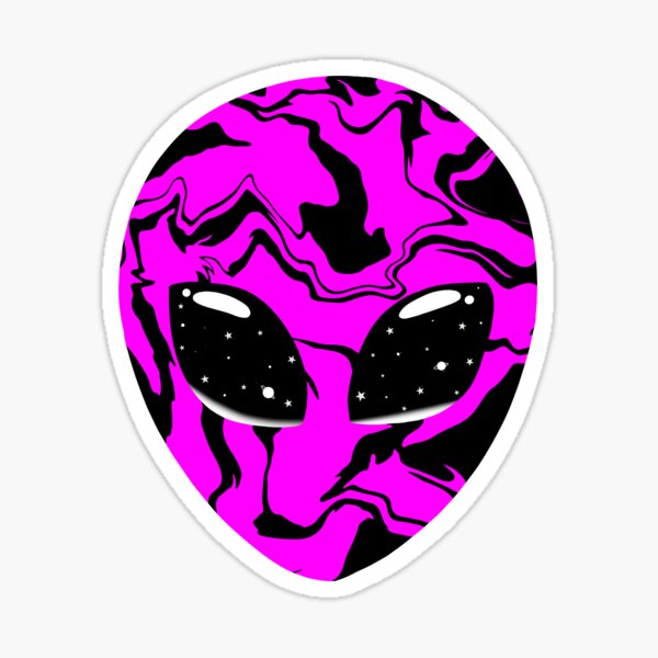 " ALIEN HEAD" Sticker for Sale by PotluckPrints | Redbubble