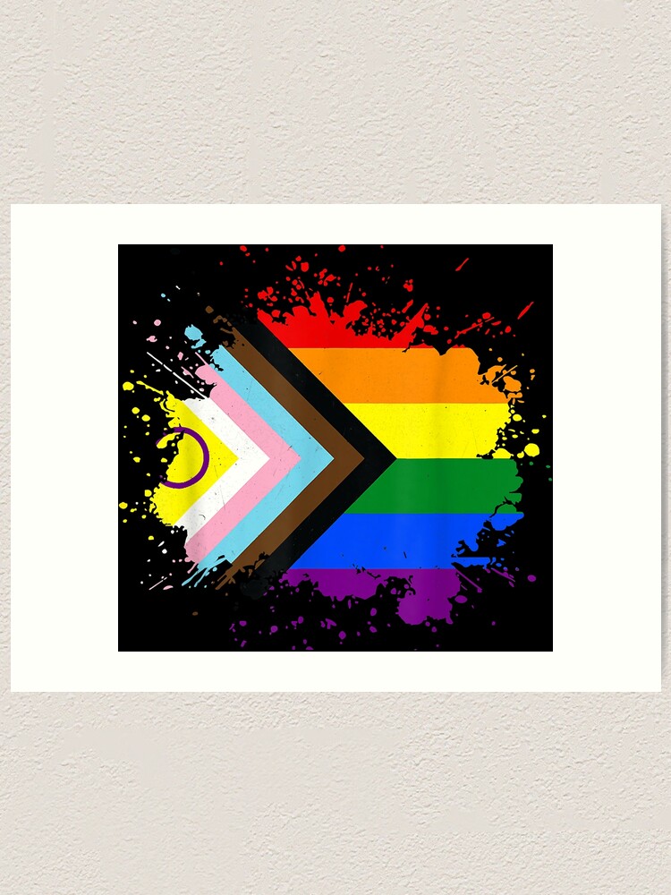 Lgbtq Pride Month Intersex Inclusive Progress Pride Flag Art Print