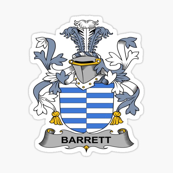 "Barrett (custom Irish)" Sticker for Sale by HaroldHeraldry | Redbubble