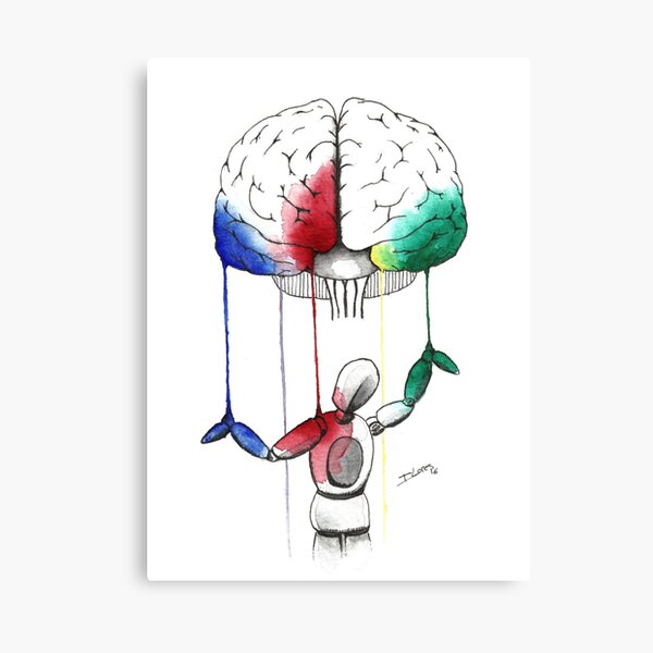"Brain puppet watercolor" Canvas Print for Sale by ILoresart | Redbubble