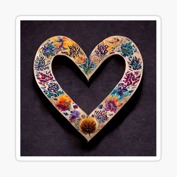 "Heart Shape Flower Hippy Style" Sticker for Sale by Danartprints ...