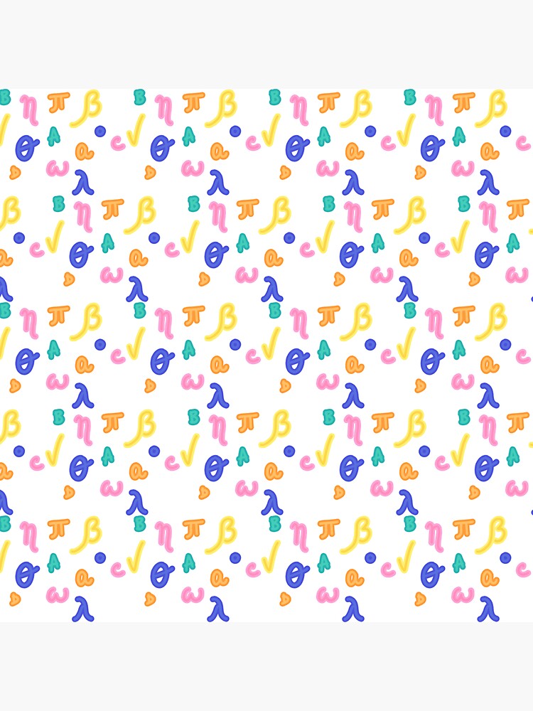 "Colorful Math Symbols with White Background" Sticker for Sale by ...