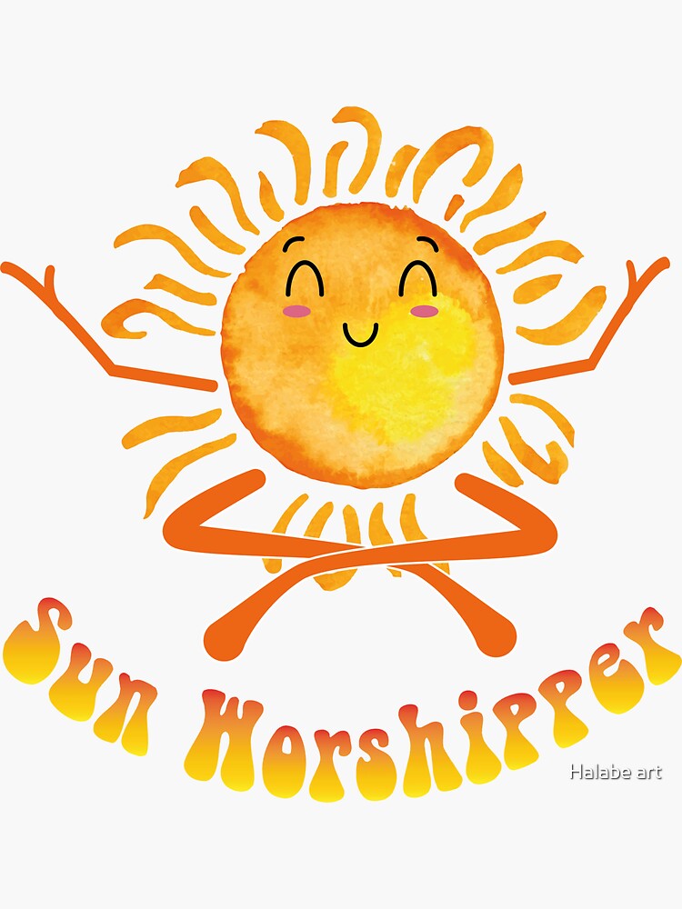 "Sun Worshipper, summer design" Sticker for Sale by eyoubree | Redbubble