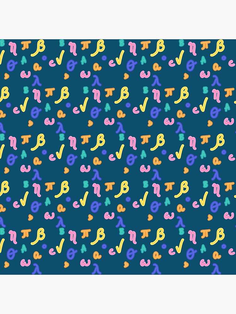 "Colorful Math Symbols with Blue Background" Sticker for Sale by ...