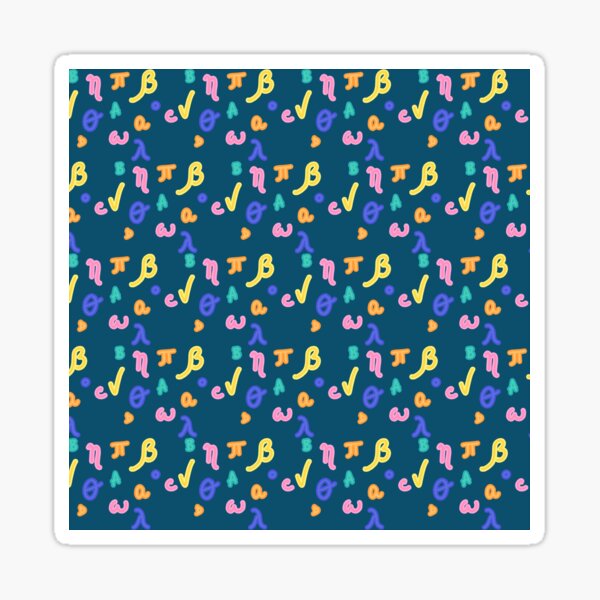 "Colorful Math Symbols with Blue Background" Sticker for Sale by ...