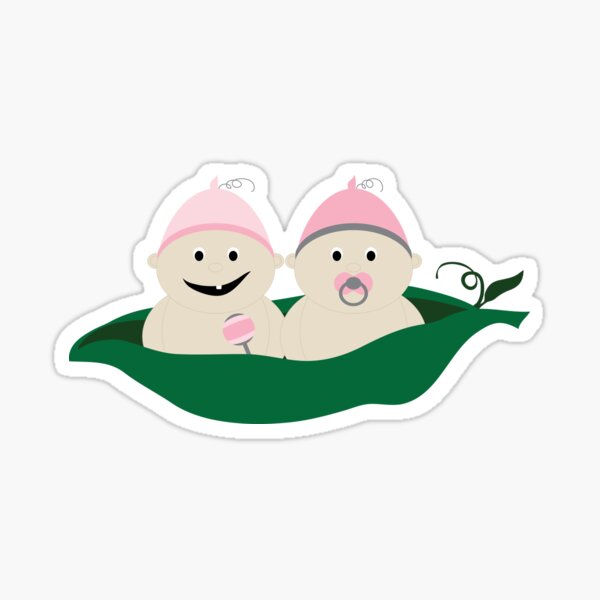"Two Peas in a Pod Twins Baby Girls" Sticker by Bubble-Designs | Redbubble
