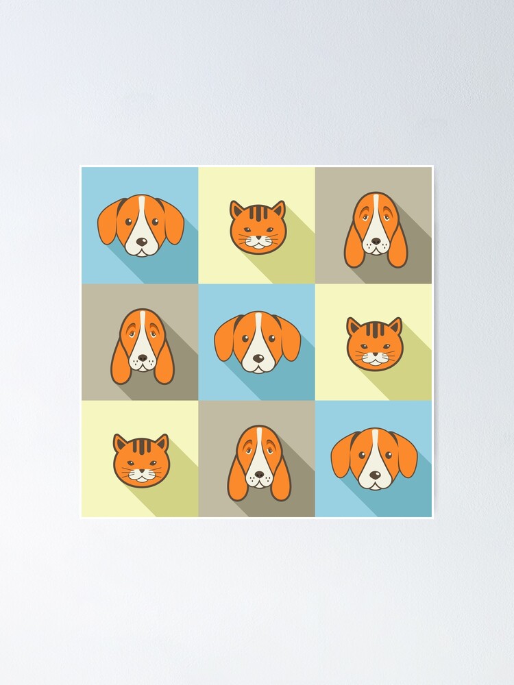 "Two Dogs One Cat" Poster for Sale by lenorelocken | Redbubble