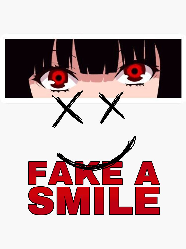 "Fake smile" Sticker for Sale by mariamAsaad30 | Redbubble
