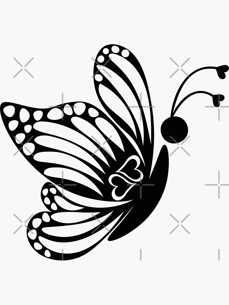 "Cute monarch butterfly outline" Sticker for Sale by BondeelArts ...