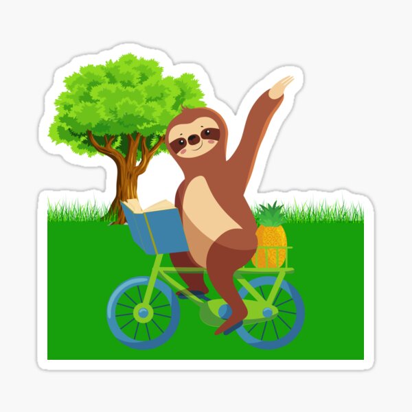 "Sloth Riding a Bike" Sticker for Sale by tmdaliggr | Redbubble