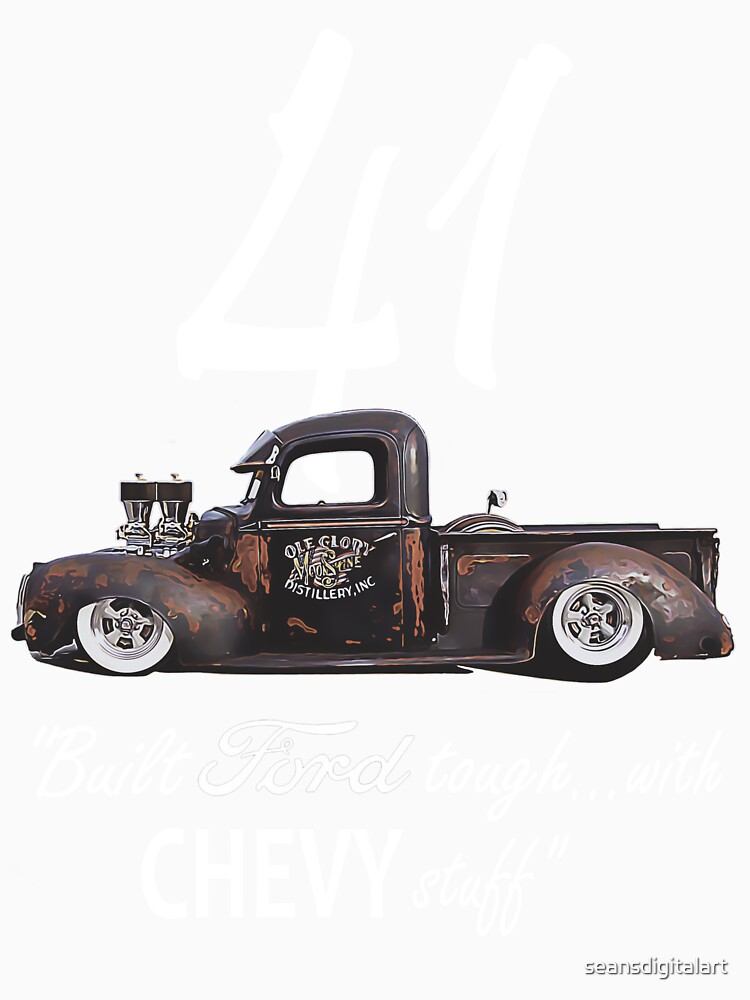 1941 Ford Built Ford Tough with Chevy Stuff White Text Essential T Shirt