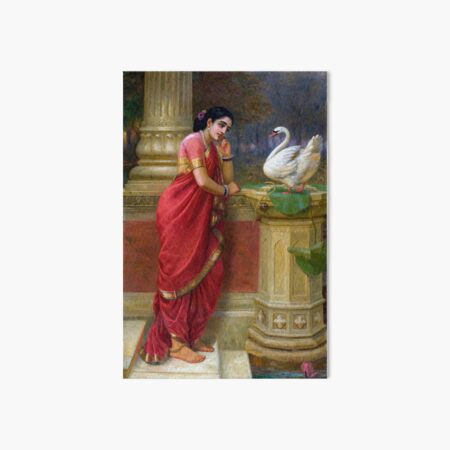 "Princess Damayanthi - Raja Ravi Varma" Art Board Print for Sale by ...