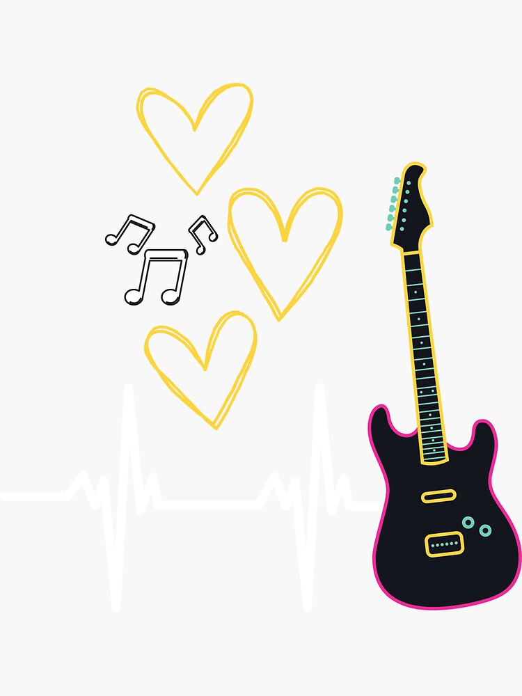 "electric guitar design for music lovers " Sticker for Sale by IQR ...