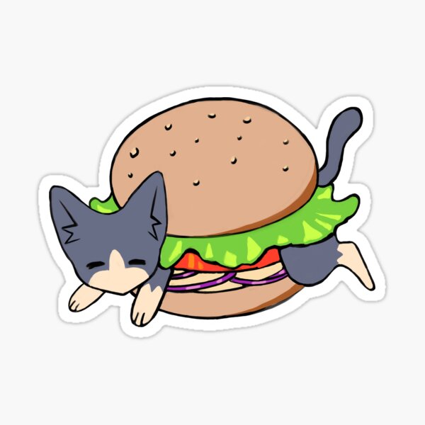 "Cat Burger Cute" Sticker for Sale by NeetStudio | Redbubble