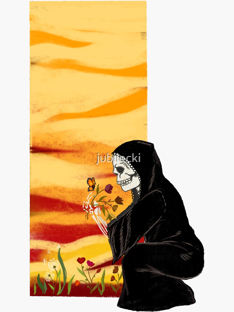 "Death and flowers " Sticker for Sale by jubilecki | Redbubble