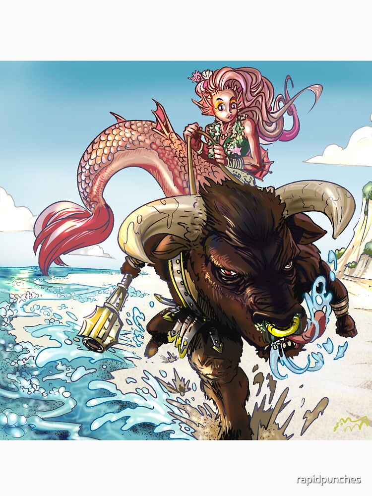 "MERMAID RIDING A MINOTAUR" T-shirt for Sale by rapidpunches ...