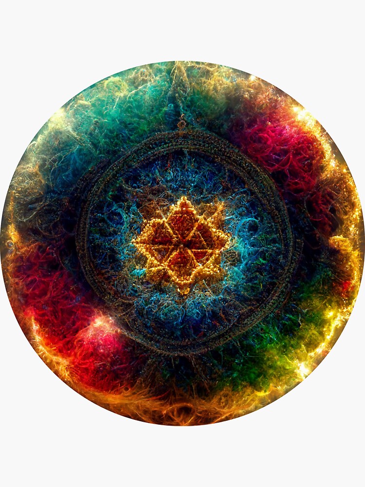 "Incandescent Tesla Mandala. By Artist O O" Sticker for Sale by worn ...