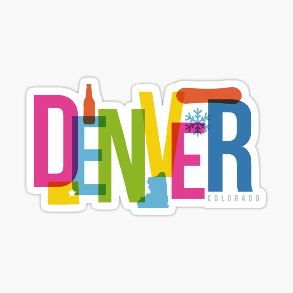 "Denver Typography City Collage" Sticker by phoneticwear | Redbubble