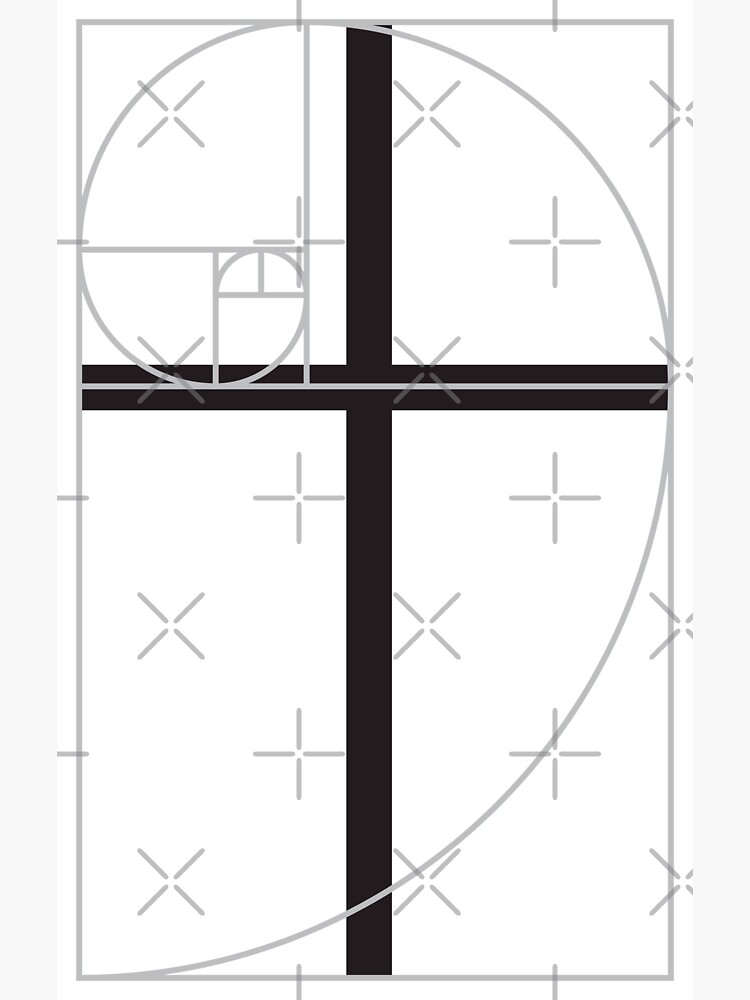 "Fibonacci Golden Ratio Spiral Cross | Christian" Sticker for Sale by ...