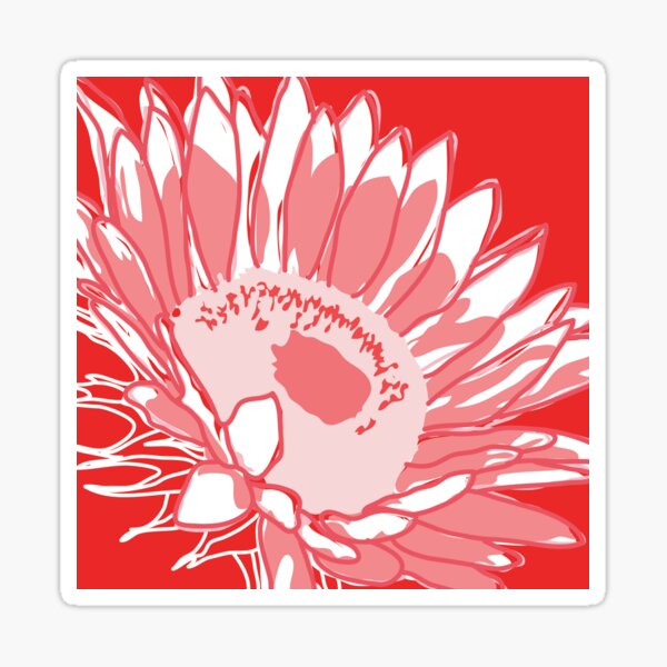 "Sunflower (inverted red)" Sticker for Sale by RicardoPeragua | Redbubble