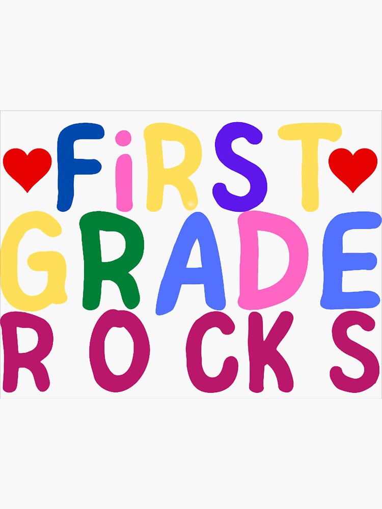 "First Grade Rocks" Sticker for Sale by Beautiful1995 | Redbubble