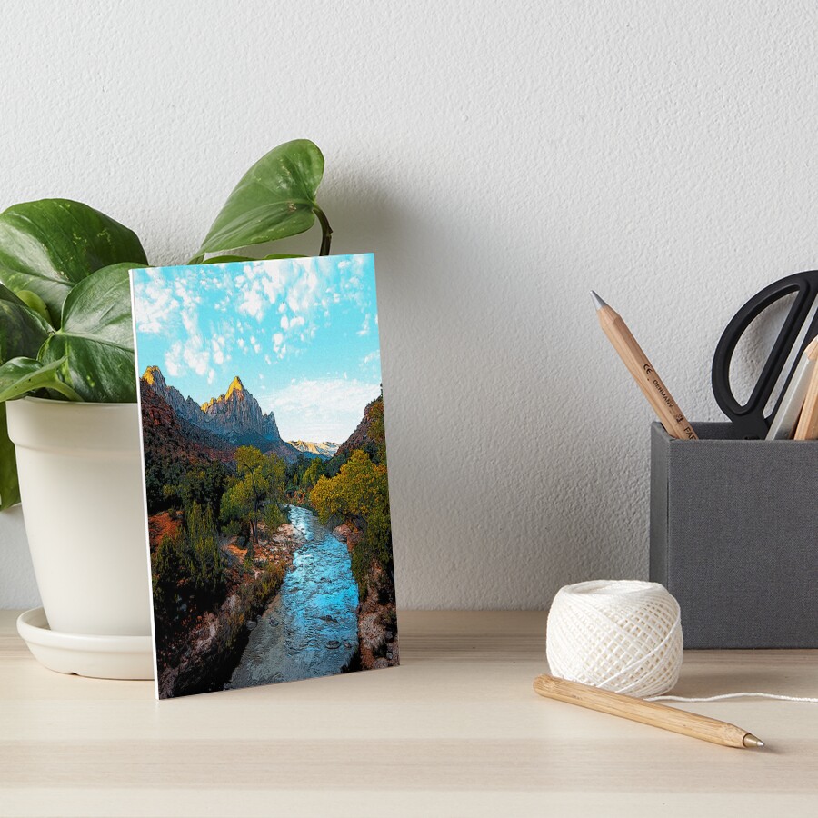 Lámina rígida «Bonita vista del río y la cima de la montaña Efecto de ...
