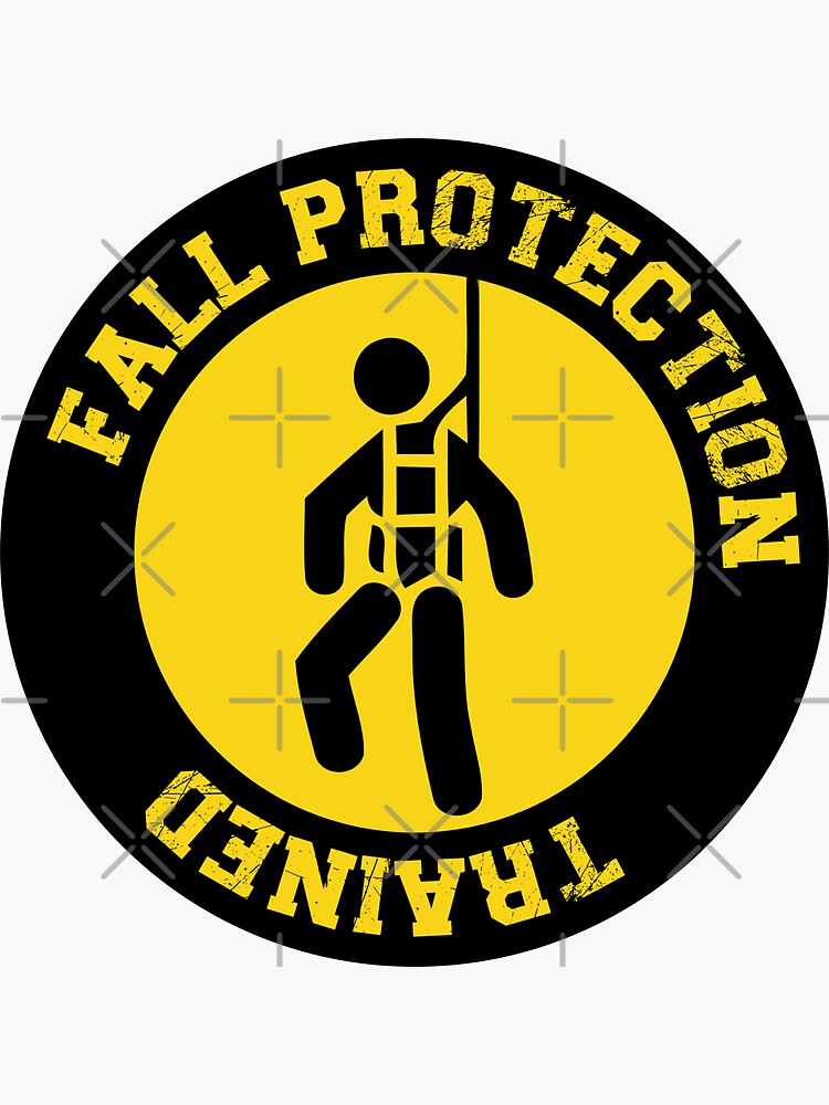 "Fall Protection Trained hard hat" Sticker for Sale by Crisrag | Redbubble