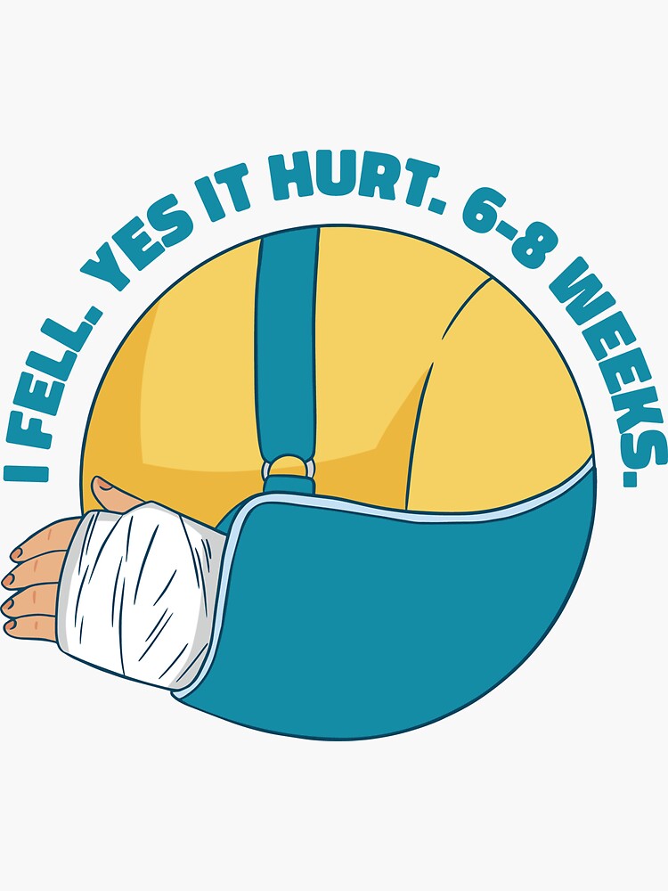 "Bandaged broken arm in sling " Sticker for Sale by Cyrenaica 1949 ...