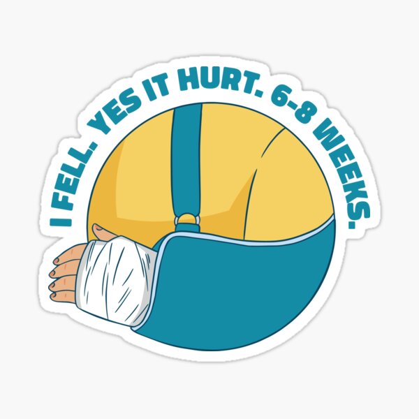 "Bandaged broken arm in sling " Sticker for Sale by Stickerwars1977 ...