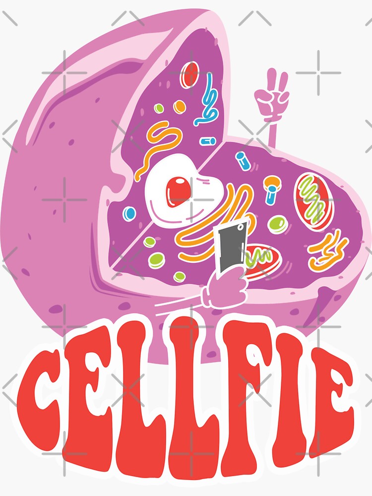 "Cellfie, Funny Cellular Biology, Biology Pun" Sticker for Sale by ...