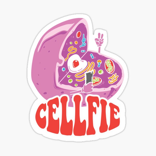 "Cellfie, Funny Cellular Biology, Biology Pun" Sticker for Sale by ...