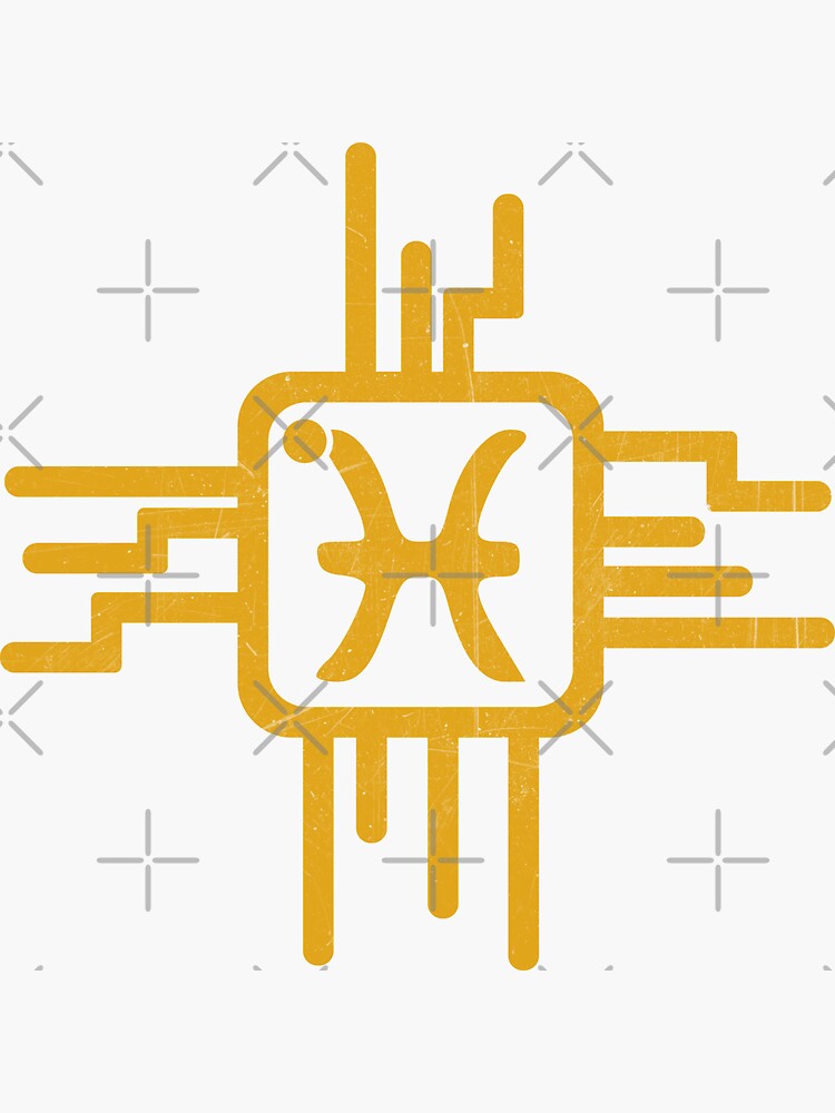 "Microchip - pisces / fishes (yellow version)" Sticker for Sale by ...
