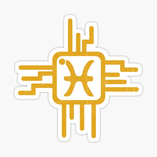 "Microchip - pisces / fishes (yellow version)" Sticker for Sale by ...