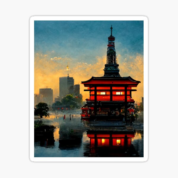 "Asakusa Shrine in Tokyo " Sticker for Sale by zintelligence | Redbubble