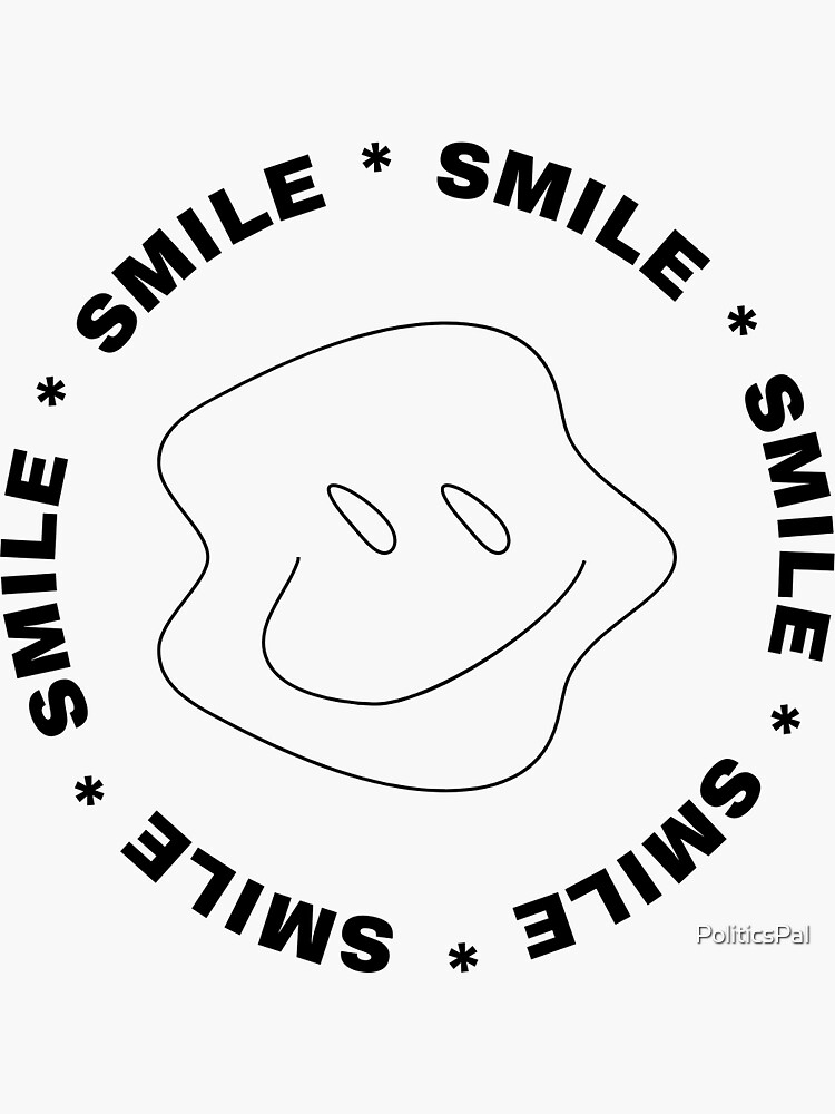 "Wavy Smiley Face " Sticker for Sale by PoliticsPal | Redbubble