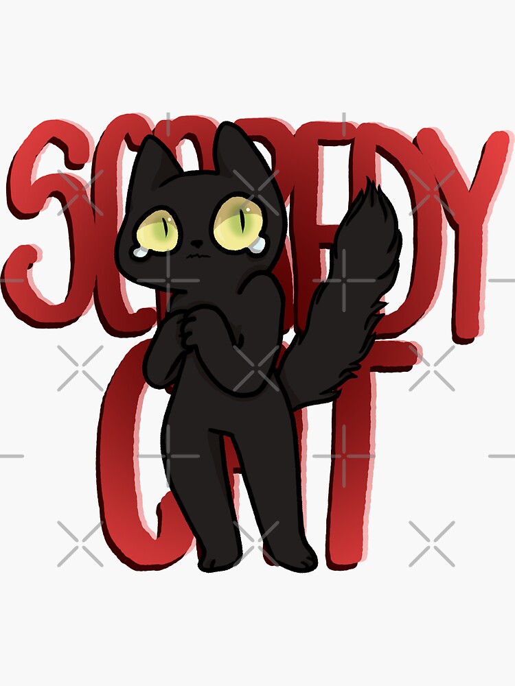 "Cute Scaredy Cat Scared" Sticker for Sale by SydneyMaeBee | Redbubble