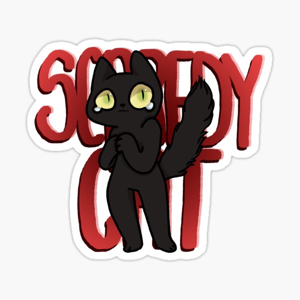 "Cute Scaredy Cat Scared" Sticker for Sale by SydneyMaeBee | Redbubble