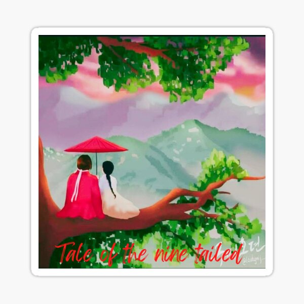 "Tale of the nine tailed " Sticker for Sale by Tybrekir | Redbubble