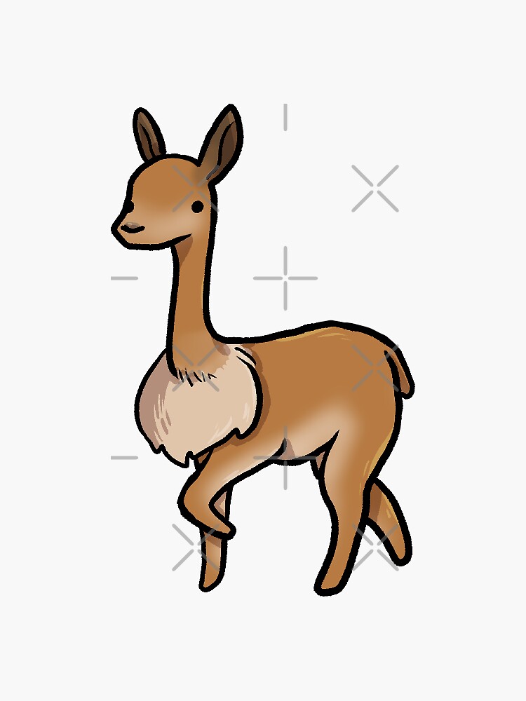 "Very Simplified and Cute Vicuña" Sticker for Sale by SydneyMaeBee ...