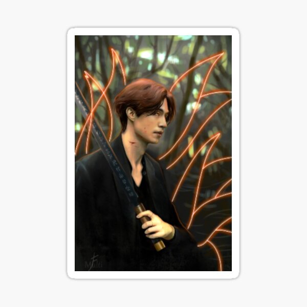 "Tale of the nine tailed " Sticker for Sale by Tybrekir | Redbubble