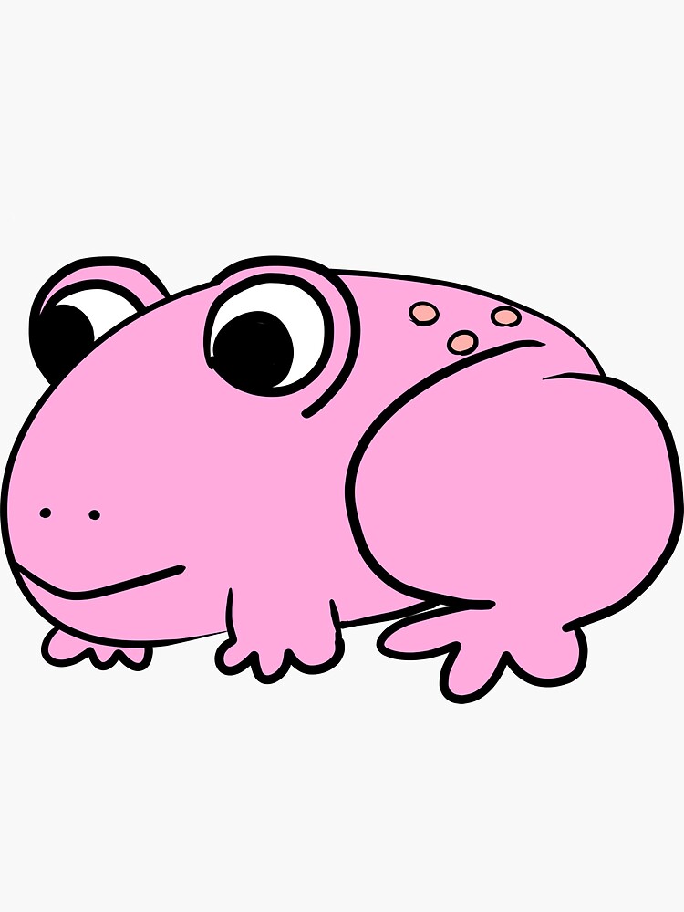 Pegatina «rana rosa de dibujos animados divertidos» de squirly055 ...
