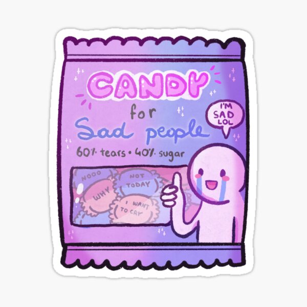"Candy for sad people kawaii aesthetic funny pack" Sticker for Sale by ...