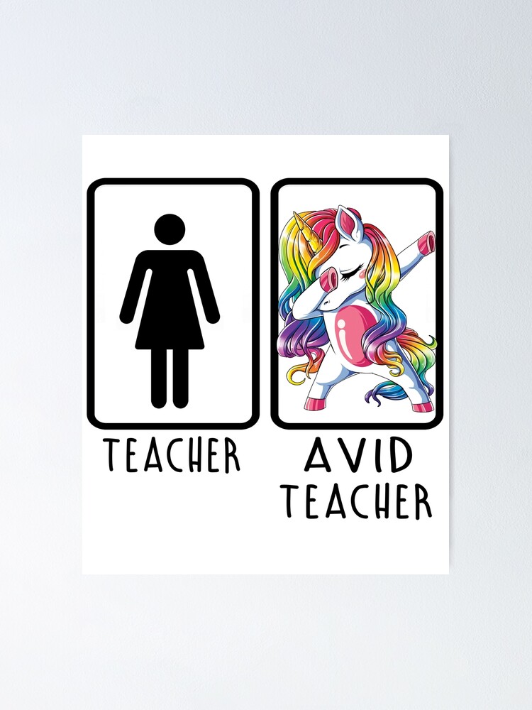 "Funny Unicorn Dabbing Teacher AVID Teacher Back To School, First Day ...