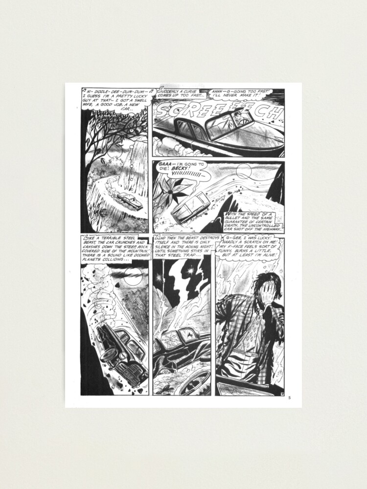 "classic vintage black and white comic page" Photographic Print for ...